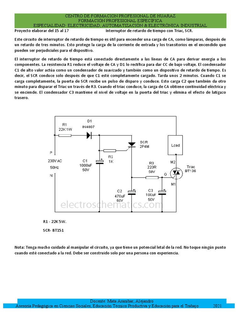 PRACTICA Interruptor SCR, Triac | PDF | Ciencia y matemáticas | Tecnología