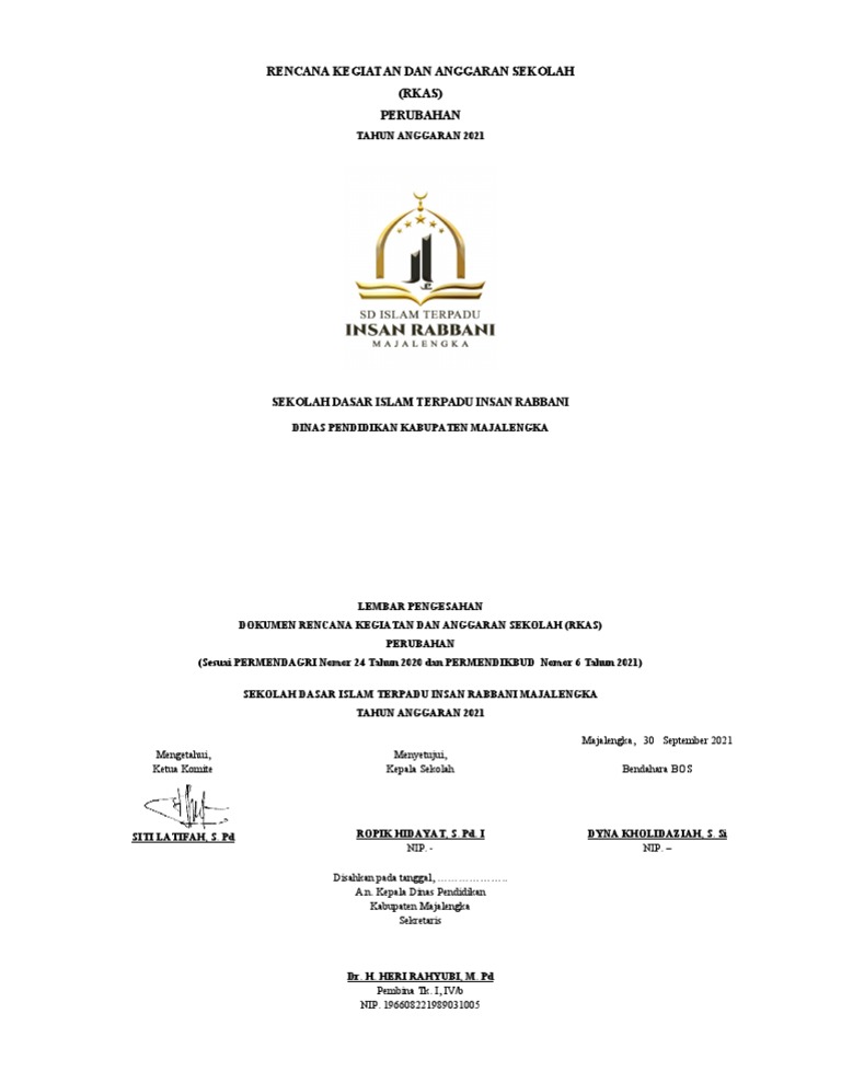 JILID RKAS Perubahan | PDF