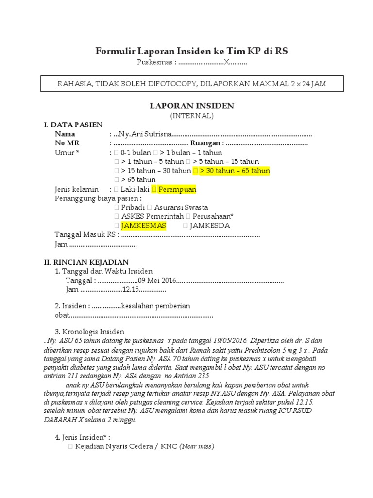 Form .Lap. Insiden | PDF