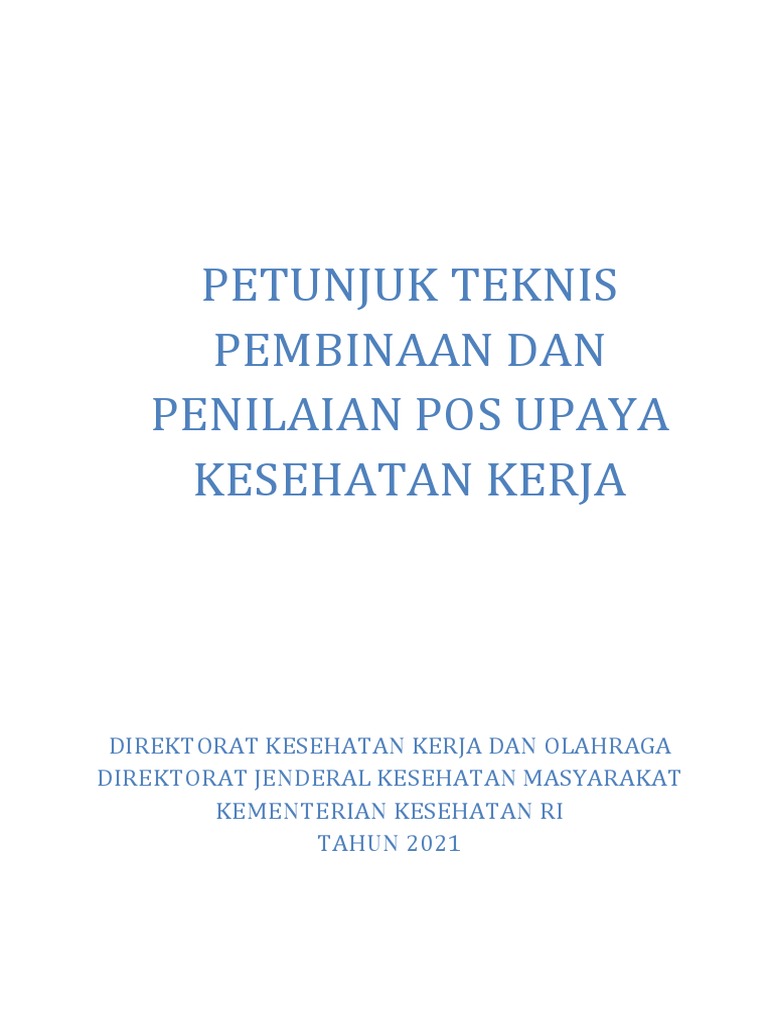 Draft Juknis Pembinaan Pos UKK A5 12 Agustus 2021 | PDF