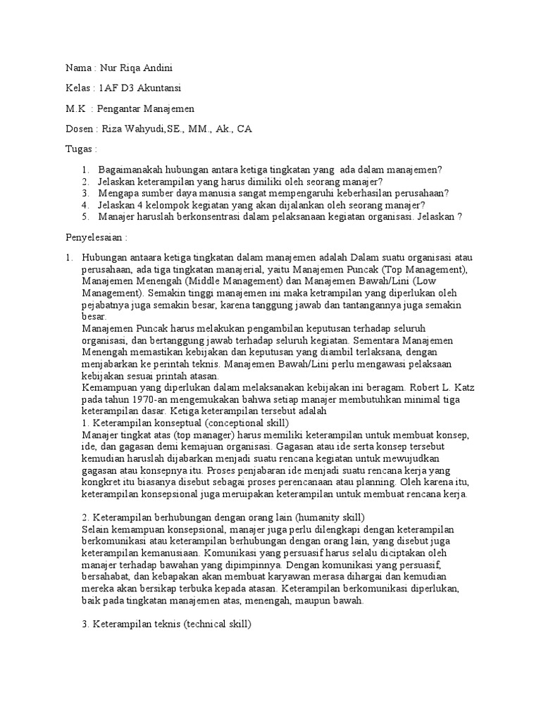 MANAJEMEN | PDF | Karier & Perkembangan