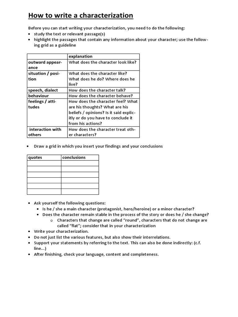 Writing A Characterization-1 | PDF | Communication