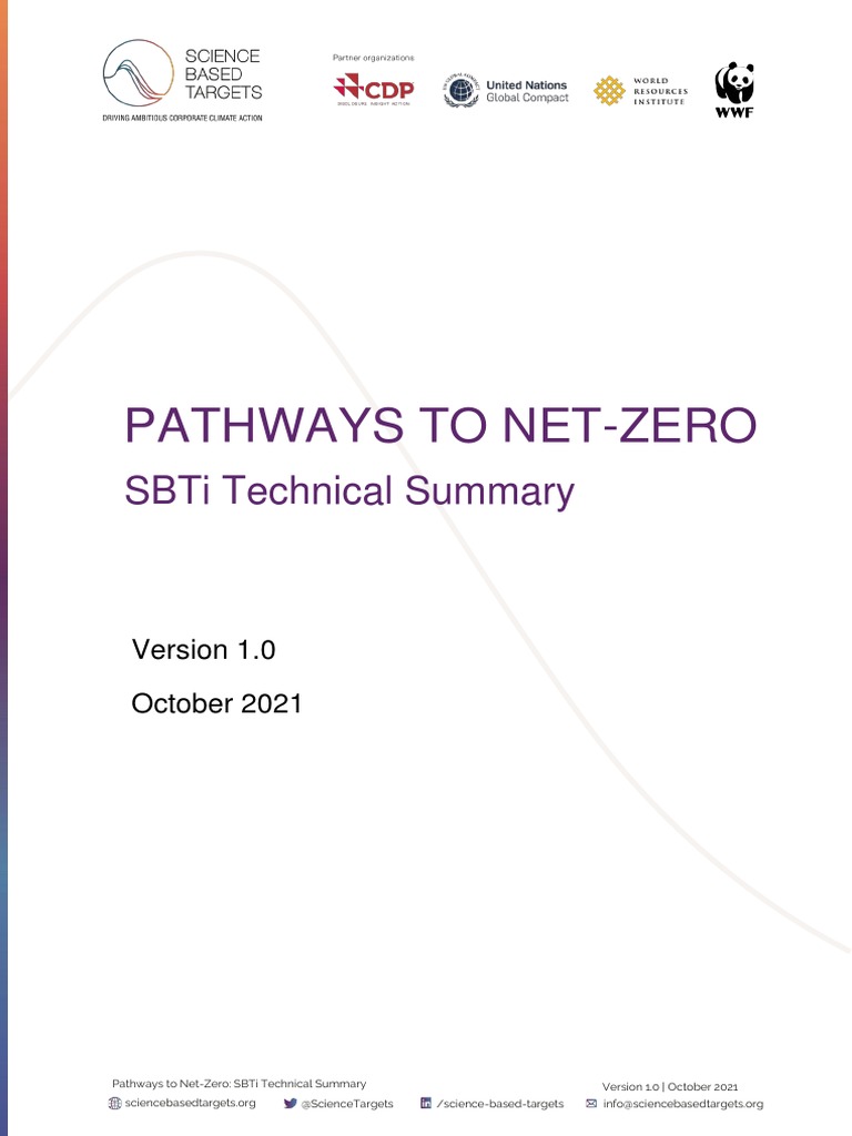 Pathways To Net-Zero: Sbti Technical Summary | PDF | Climate Change ...