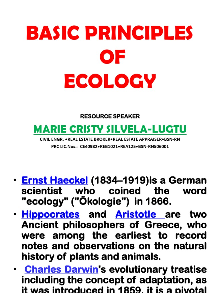 Basic Principles of Ecology | PDF | Biodiversity | Ecology