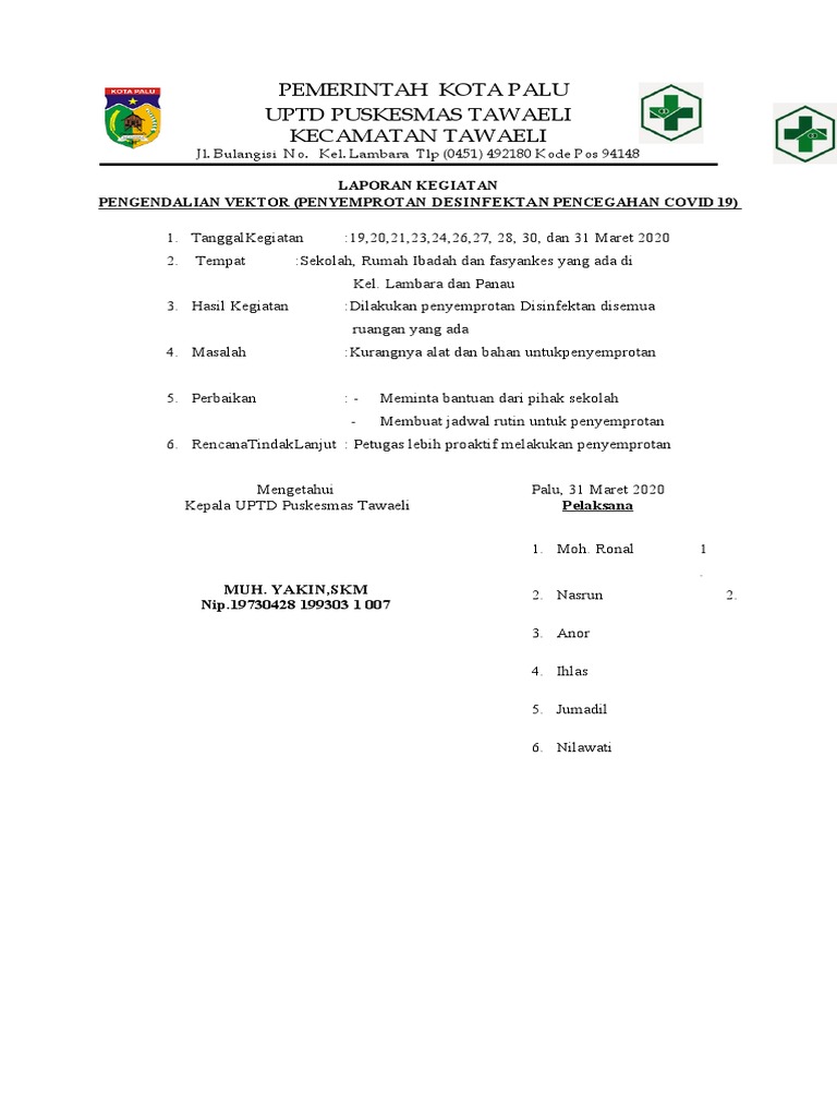 LAPORAN Penyemprotan ONAL | PDF