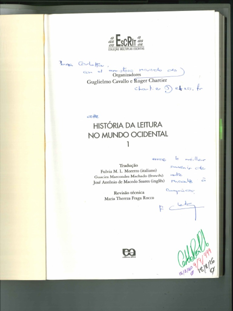 Texto 2 - CAVALLO, Guglielmo CHARTIER, Roger (Orgs.) - História Da ...