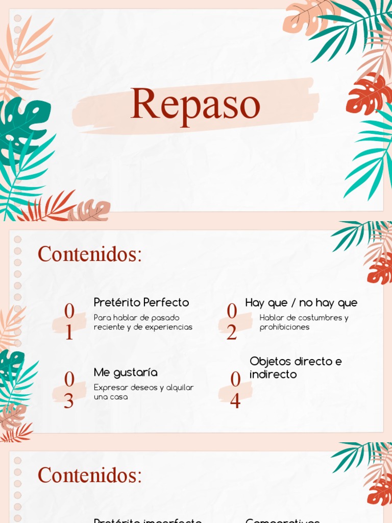 Repaso 2 | PDF | Objeto (gramática) | Verbo