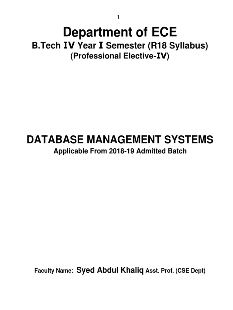 Dbms Unit-1 Notes For Students | PDF | Databases | Conceptual Model