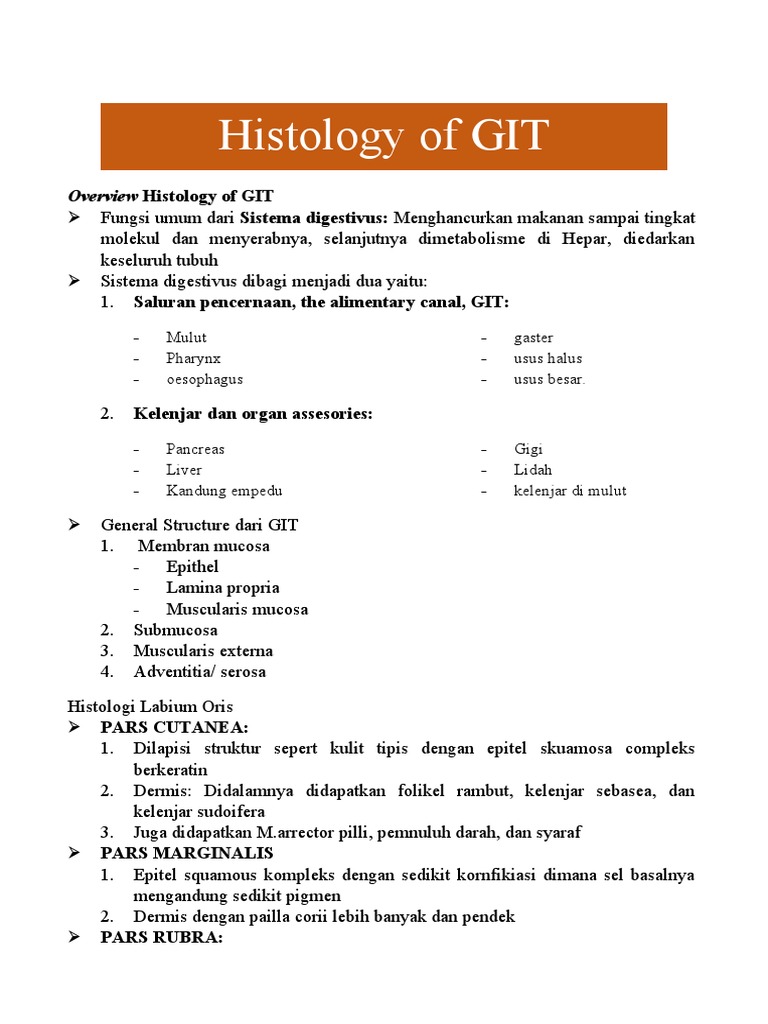 Gastro1-2-2. Histology of GIT | PDF