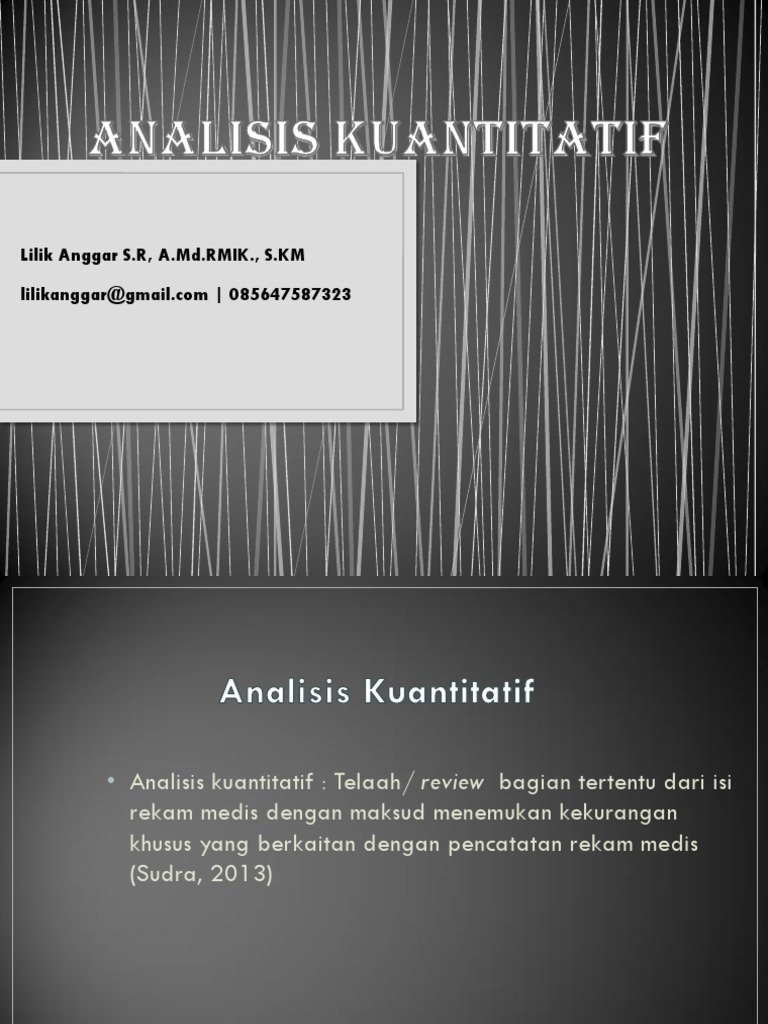 Pertemuan Ke-4 PLRM - Analisis Kuantitatif (IMR Dan DMR) | PDF