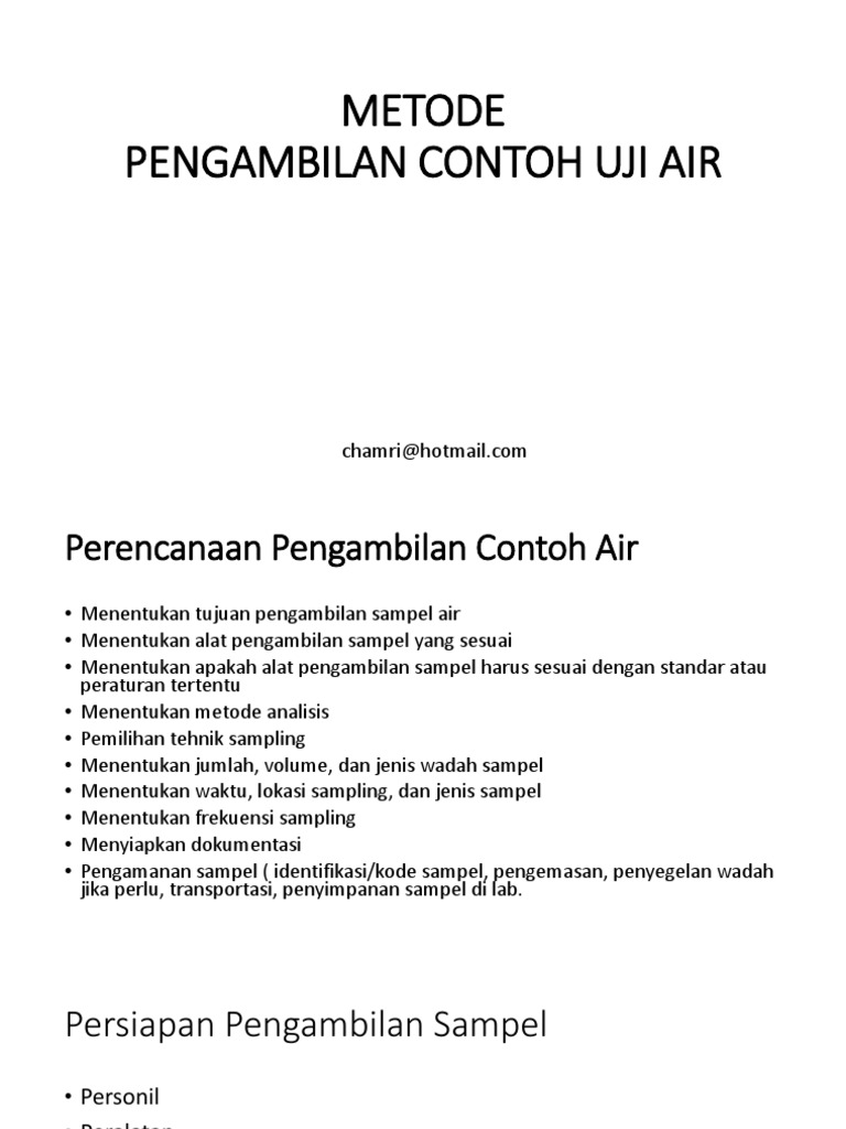 Metode Pengambilan Sampel Air | PDF