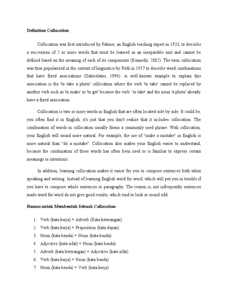 Pengertian Collocation Dan Lexis in Talk | PDF | English Language | Adverb