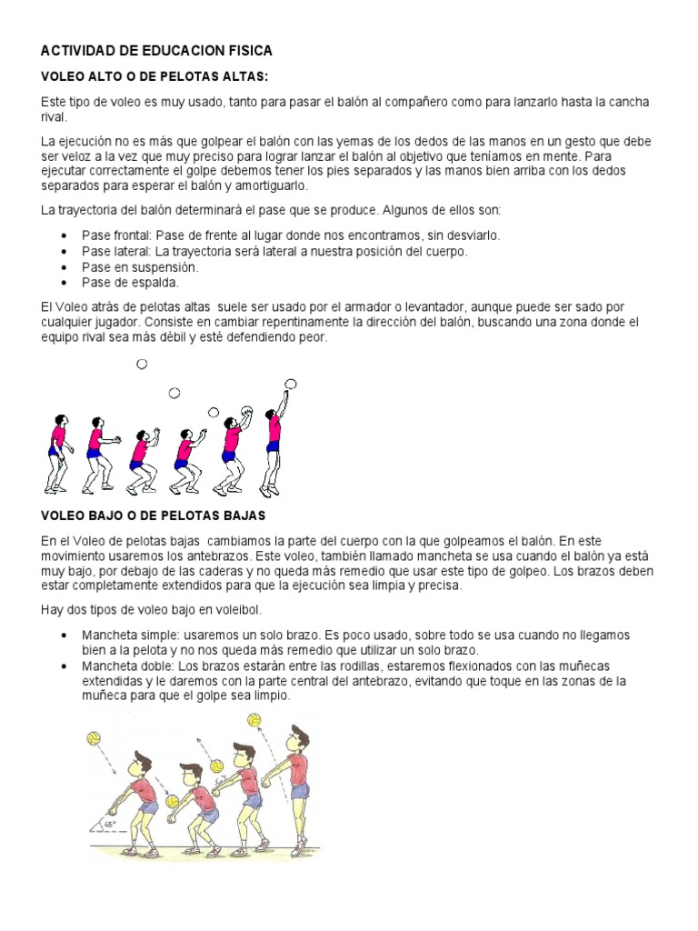 Voleo de Pelotas Altas y Bajas Tecnicas y Posturas Basicas | PDF | Pie ...