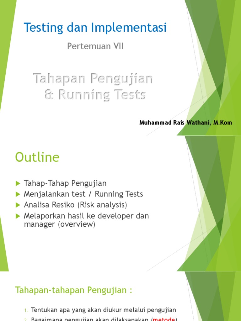Tahapan dan Metode Running Tests | PDF