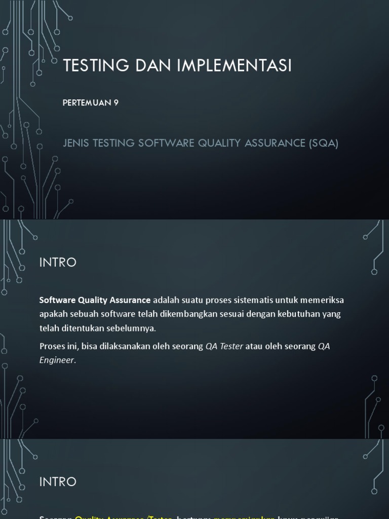 Pertemuan 9-Jenis Testing Software Quality Assurance (SQA) | PDF