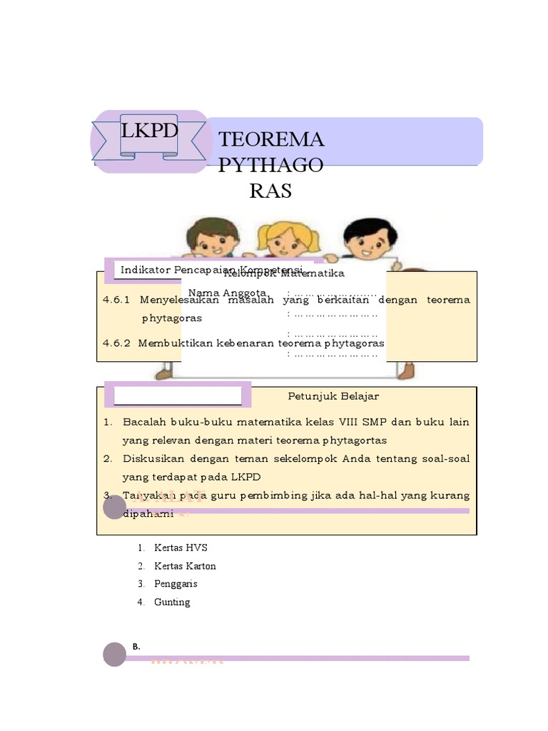 LKPD Teorema Phytagoras | PDF