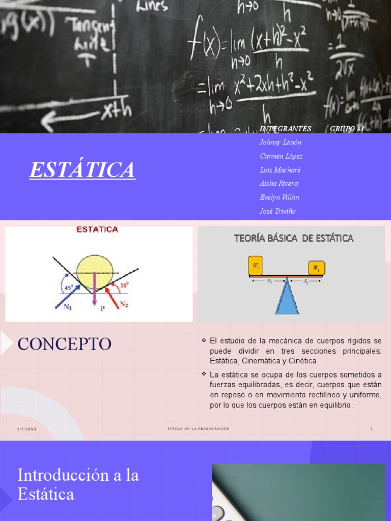 Grupo # 1 Estática | PDF | Science | Mecanica clasica