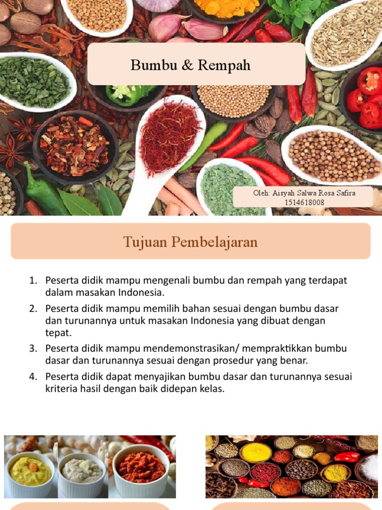 Media Pembelajaran Bumbu Dasar Dan Turunannya | PDF
