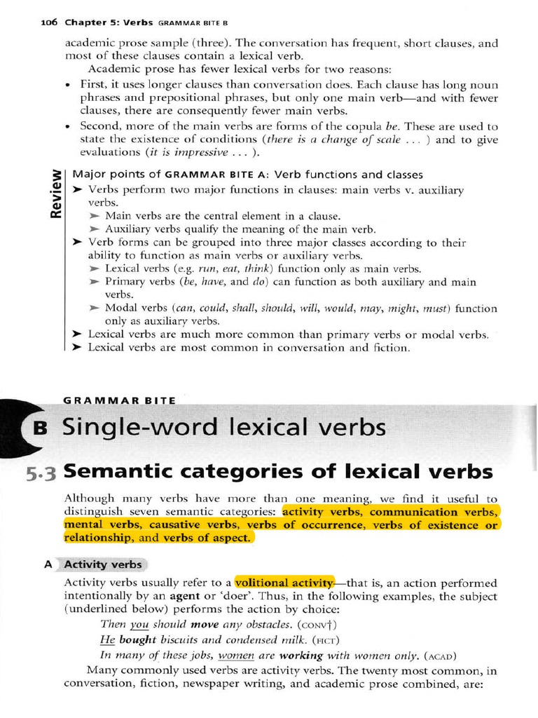 Understanding Lexical Verbs and Their Types | PDF | Verb | Clause
