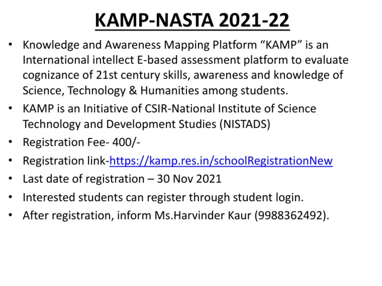 Kamp Nasta 2021 | PDF