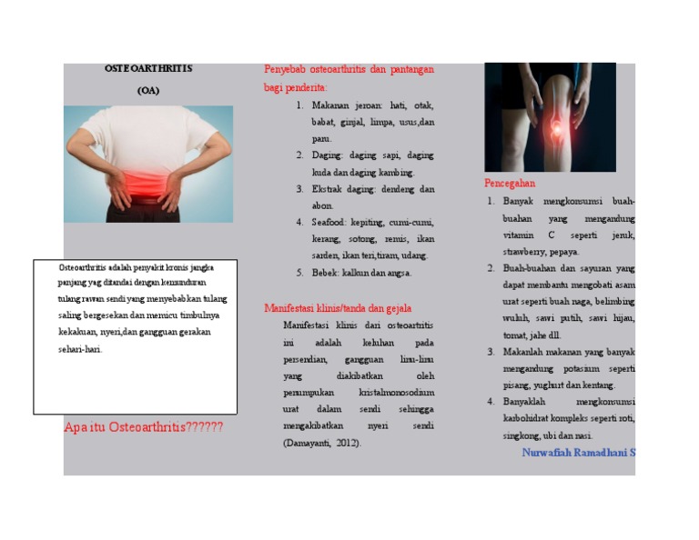 Leaflet Osteoarthritis Pdf