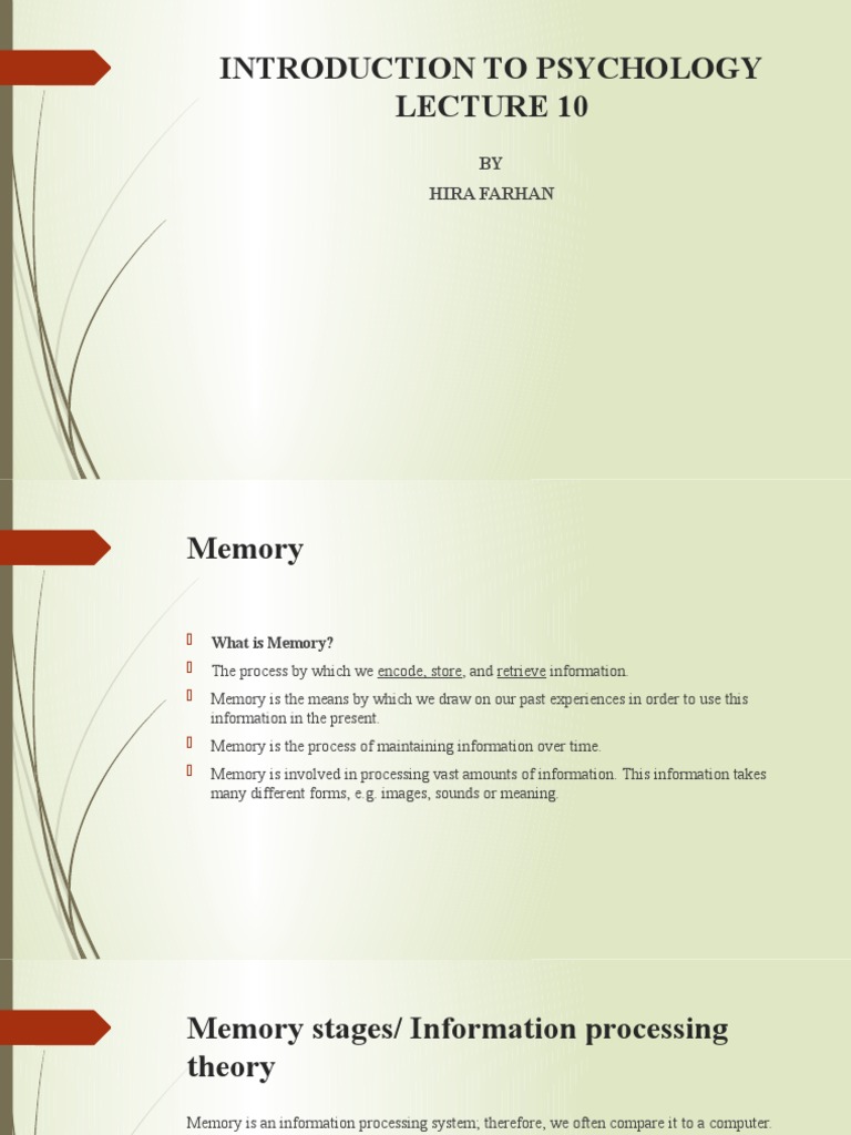 Understanding Memory: A Summary of the Key Concepts and Theories ...