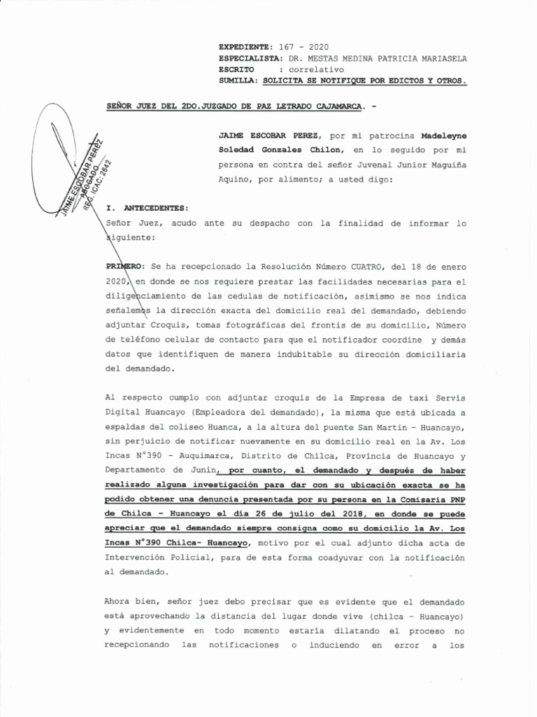 Escrito Solicitando Se Notifique Por Edictos | PDF