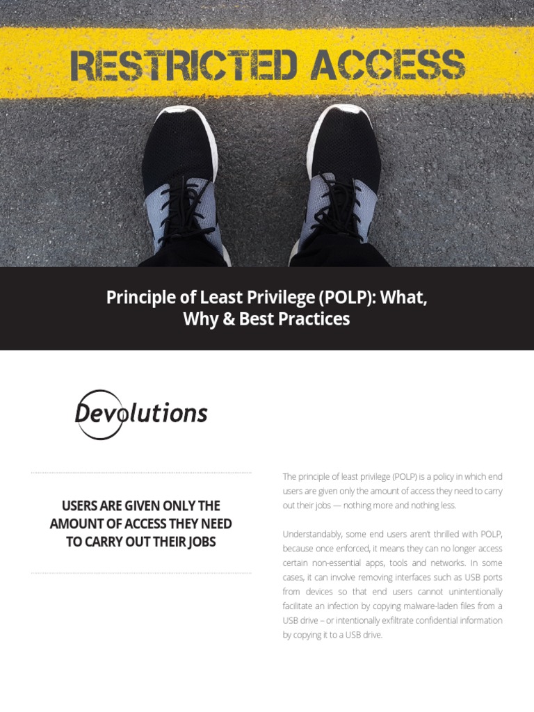 Principle of Least Privilege (POLP) : What, Why & Best Practices | PDF ...