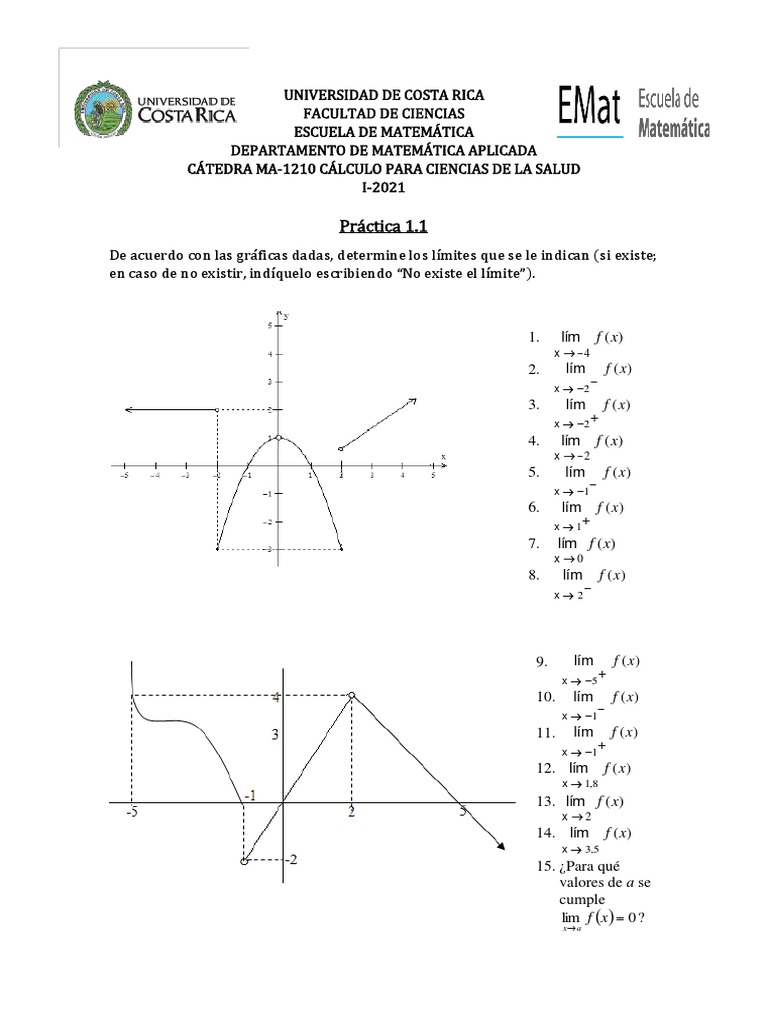 Práctica #1.1 MA1210 (II-2021) | PDF