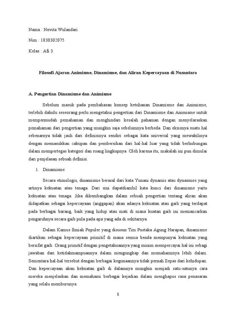 Animisme, Dinamisme | PDF