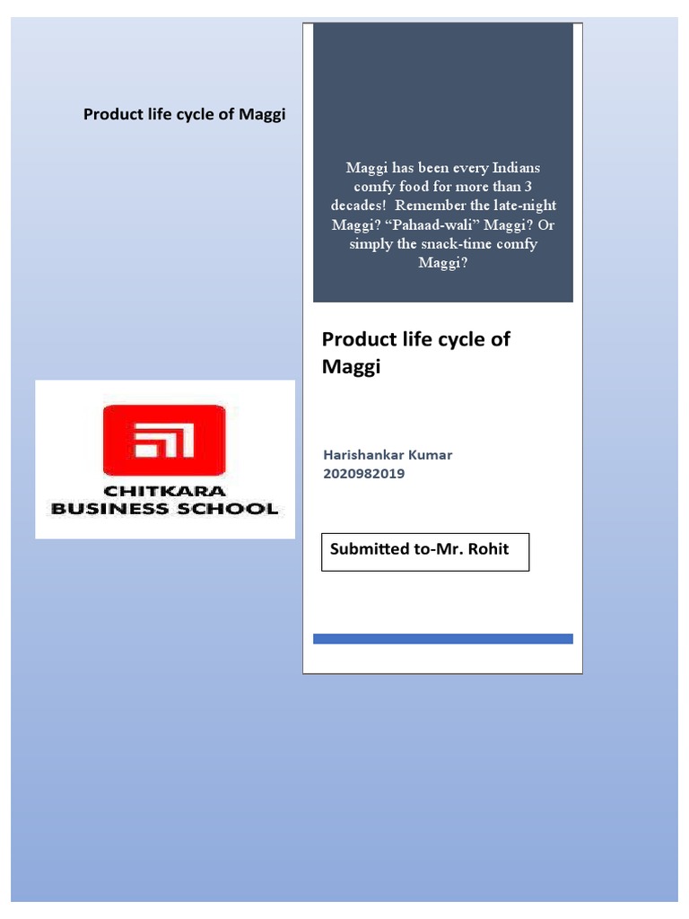 Product Life Cycle of Maggi | PDF | Nestlé | Food And Drink