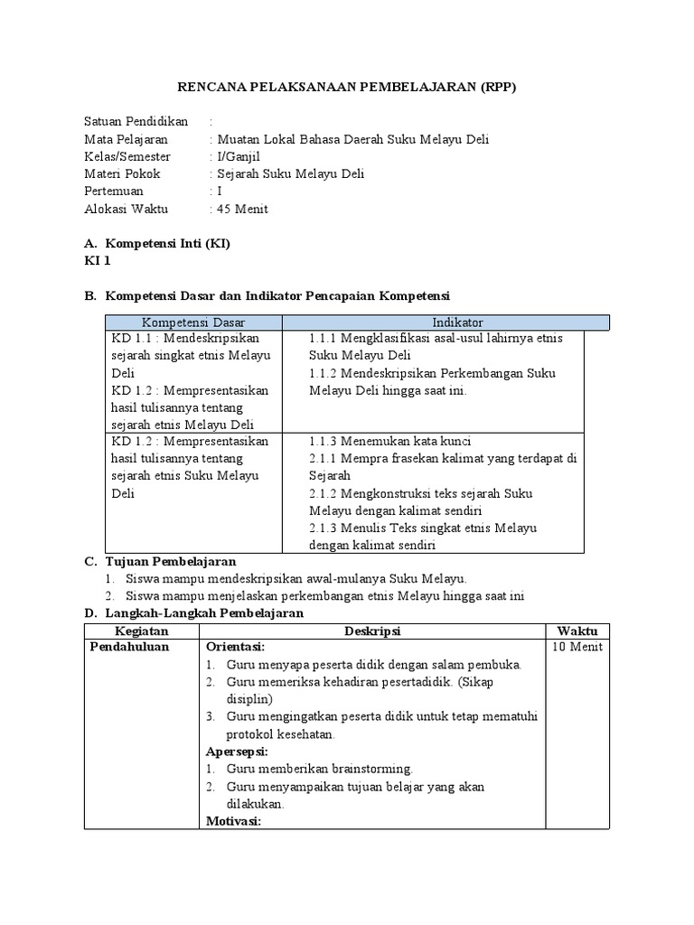 RPP - Luftia Alyssa | PDF