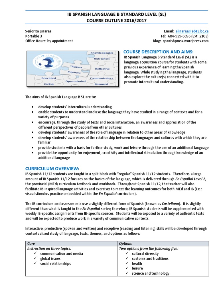 IB Spanish SL Course Guide | PDF | Educational Assessment | Academic ...