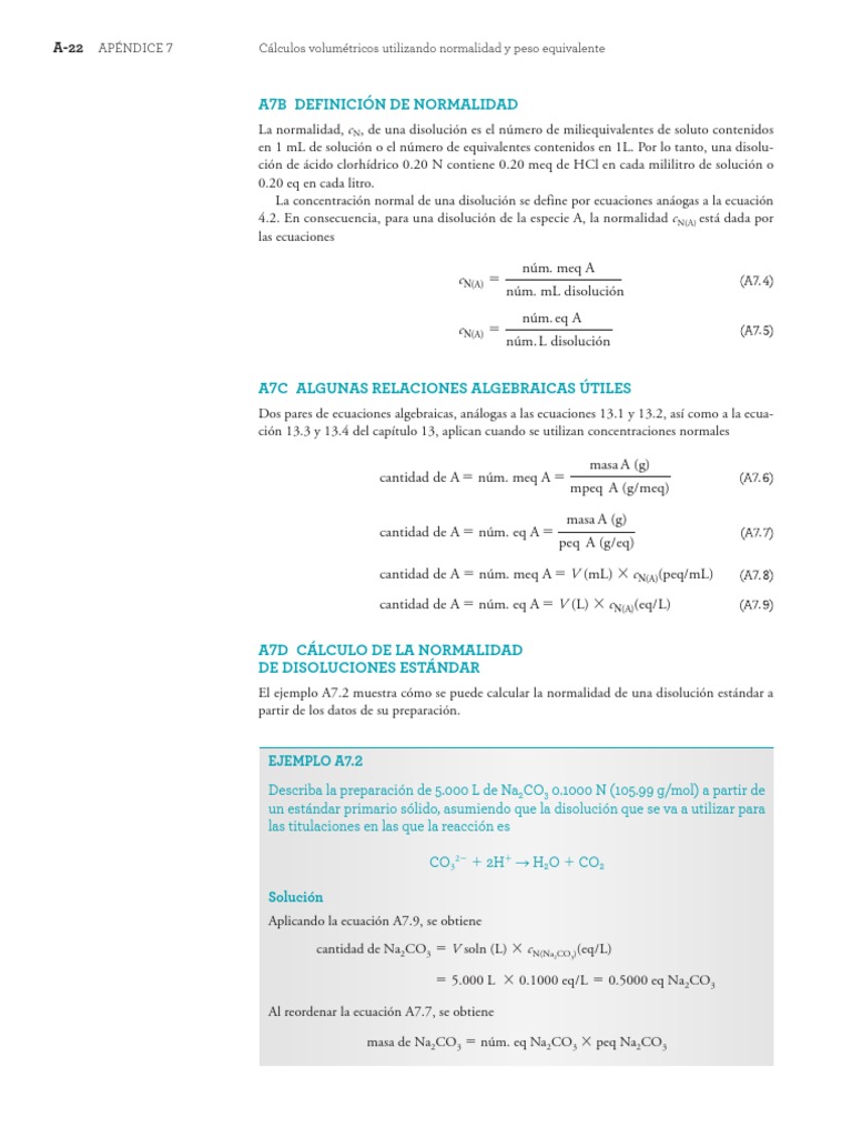 Normalidad | PDF | Concentración | Química