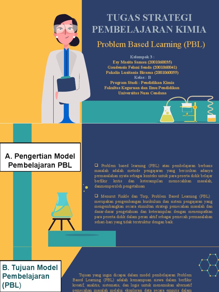 Tugas Strategi Pembelajaran Kimia - Kelompok 3 - Problem Based Learning - Semester 3 | PDF
