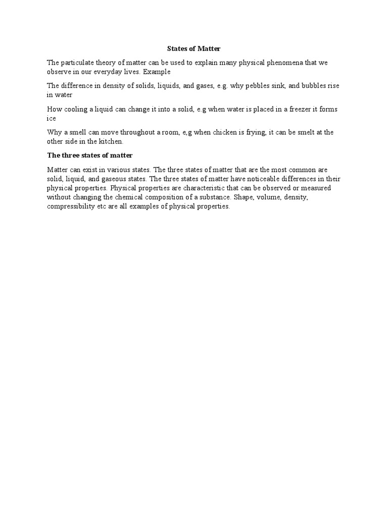 Grade 10 States of Matter Handout 2 | PDF | Liquids | Evaporation