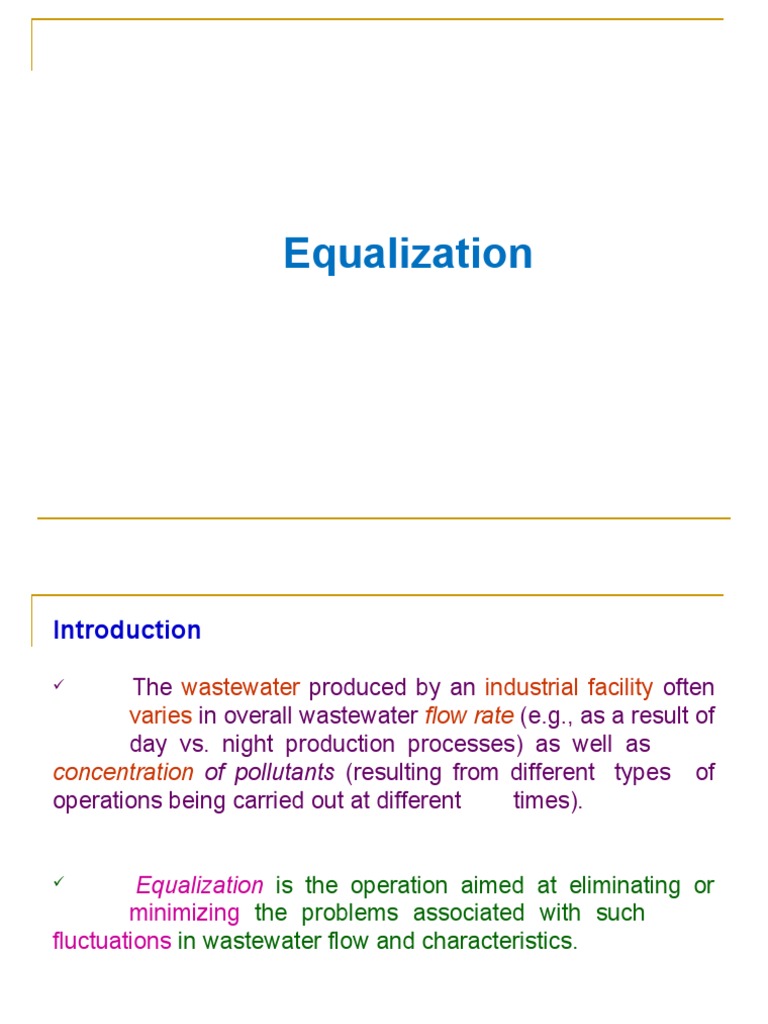Equalization | PDF | Sewage Treatment | Wastewater
