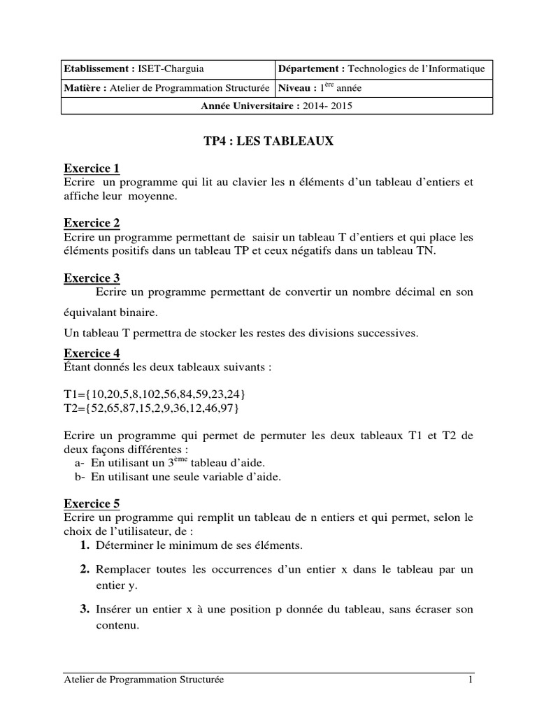 TP Tableau | PDF