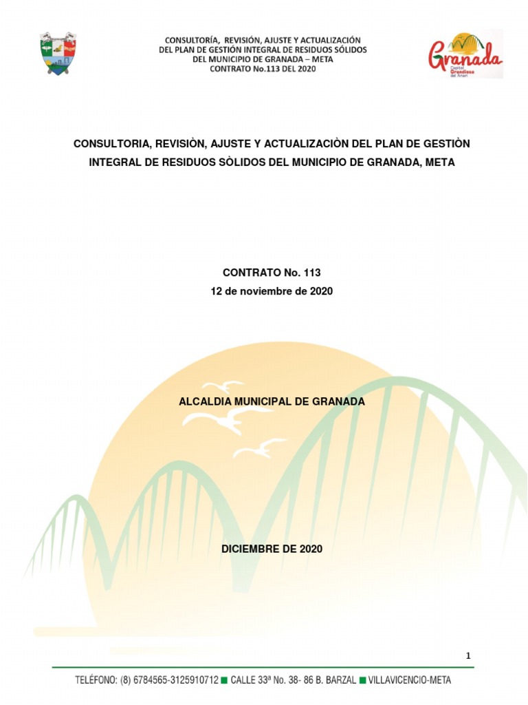 Plan de Gestion Integral de Residuos Granada Pgirs - 2020 | PDF | Residuos | Sustentabilidad