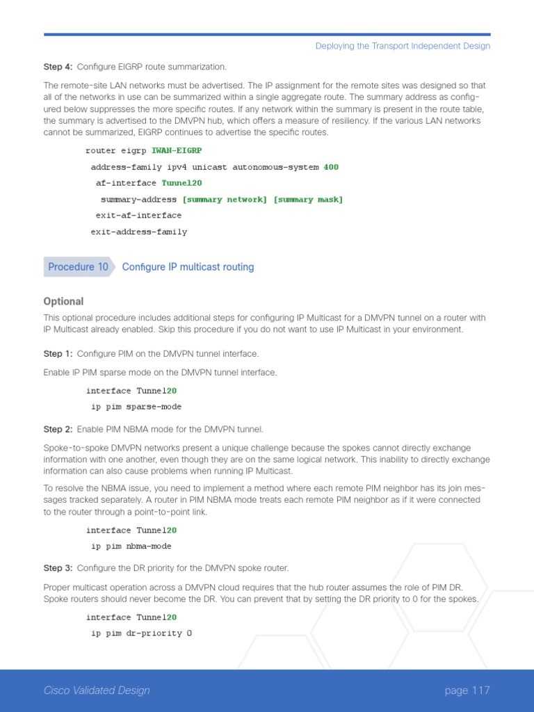 Iwan-Eigrp 400 Tunnel20 (Summary Network) (Summary Mask) : Procedure 10 ...