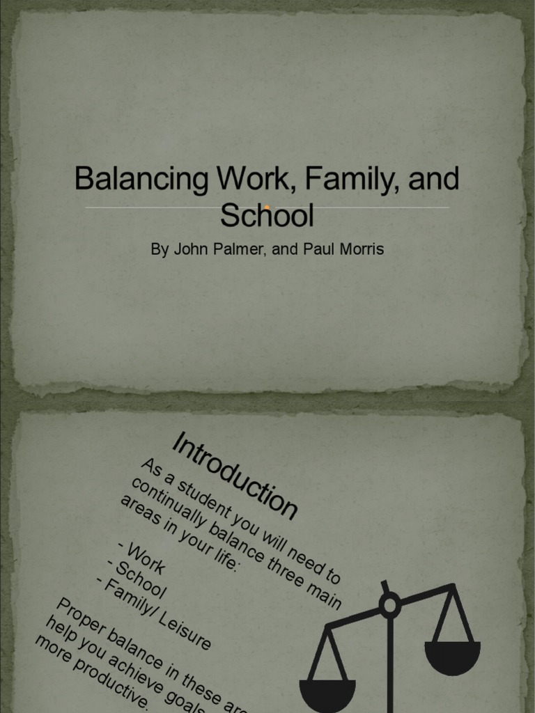 Balancing Work Family and School | PDF