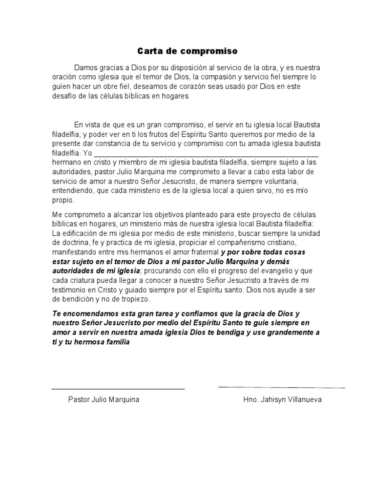 Carta de Compromiso | PDF