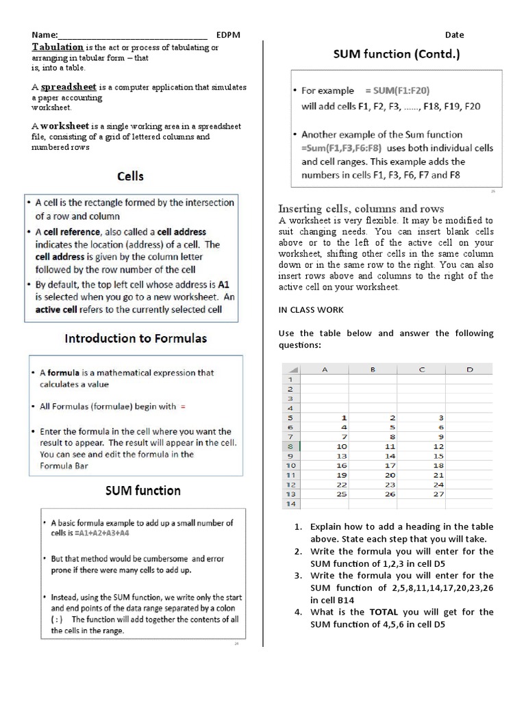 Tabulation Is The Act or Process of Tabulating or Arranging in Tabular ...
