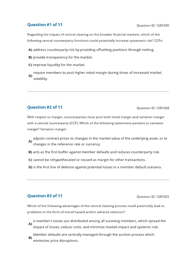 Reading 30 Central Clearing | PDF | Over The Counter (Finance ...