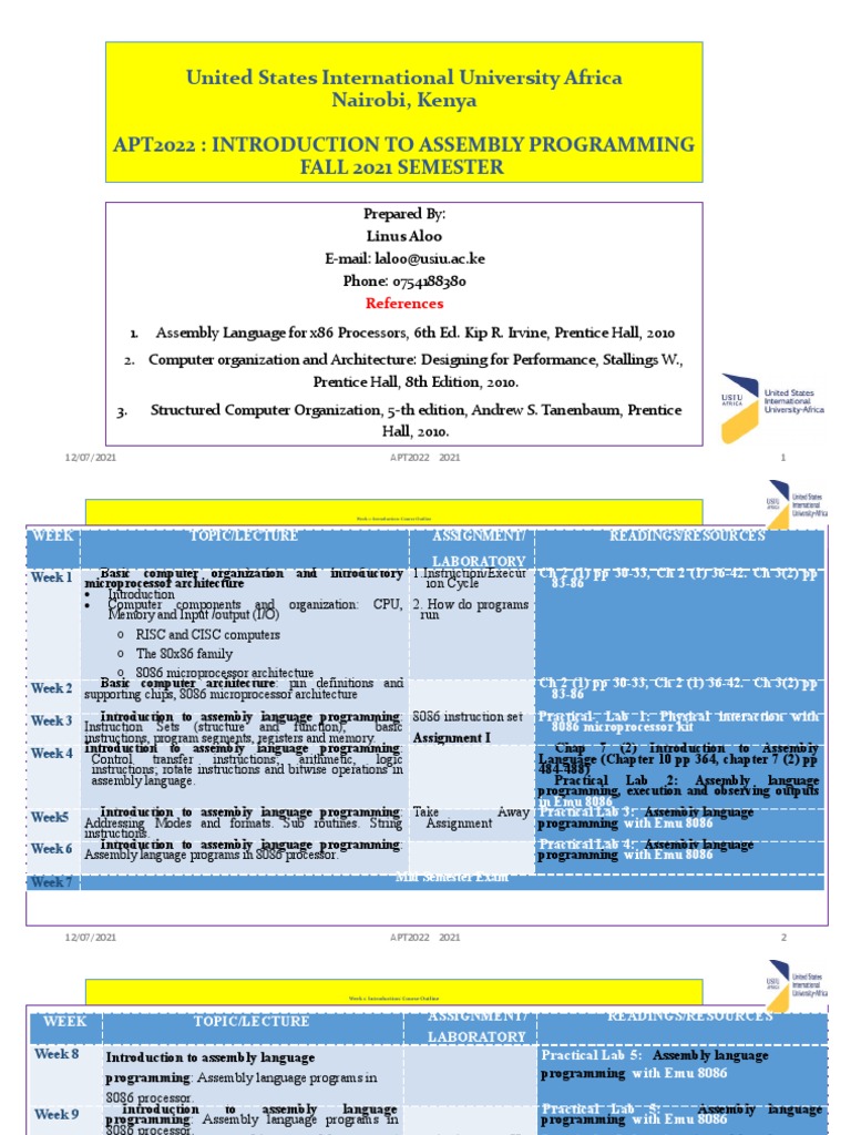 United States International University Africa Nairobi, Kenya Apt2022 ...