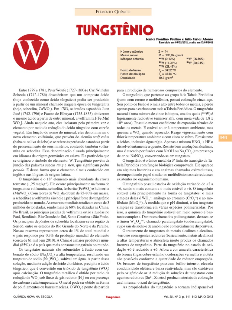 Qnesc - 74 - Tungstênio (Jéssica Frontino Paulino e Júlio Carlos Afonso ...