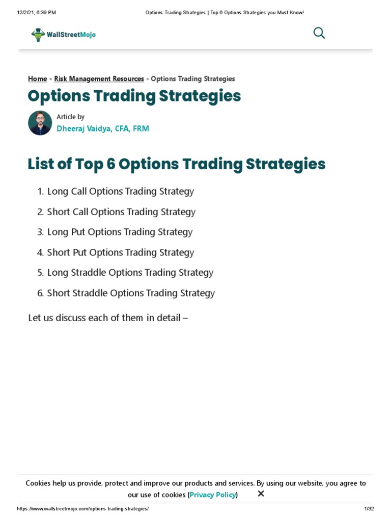 Options Trading Strategies - Top 6 Options Strategies You Must Know ...