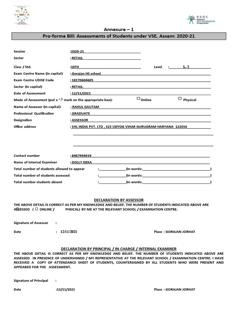 L2 - R-Practical Assessment Guidelines - Assam - VSE - 2020-21 Doc ...