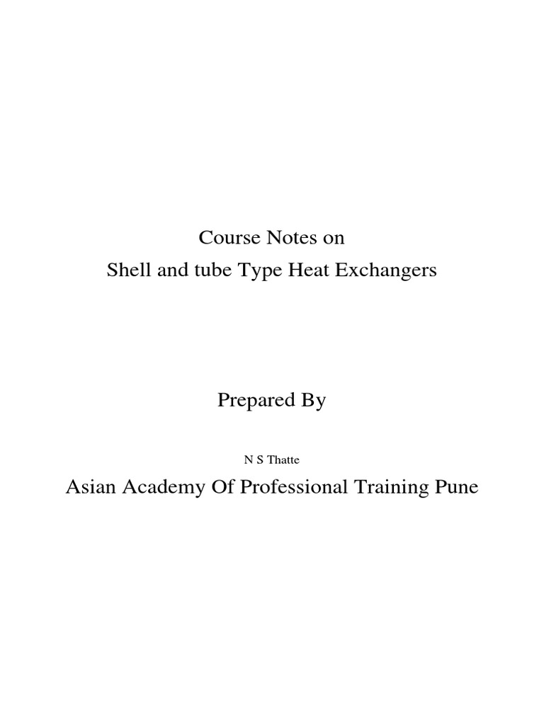Course Notes On Heat Exchanger | PDF | Pressure | Heat Transfer