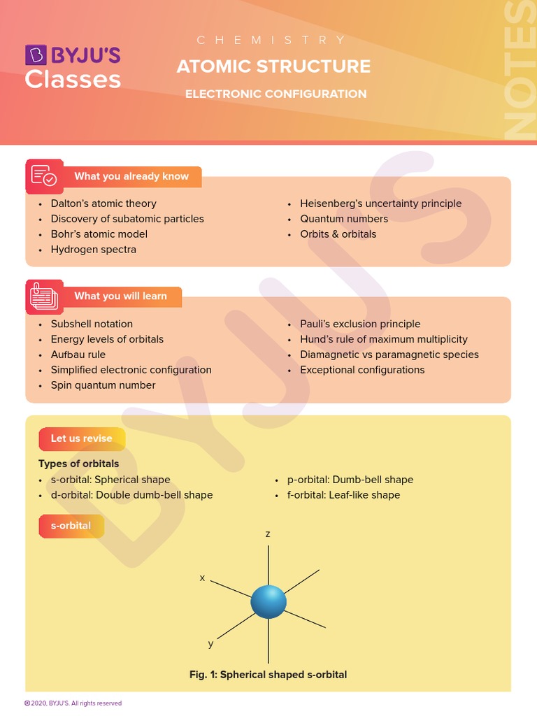 Electronic Configuration. | PDF | Atomic Orbital | Electron Configuration